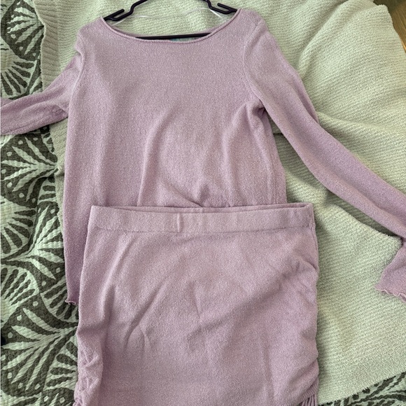 FP Beach | Skirts | Free People Cabo Light Pink Knit Sweater And Skirt ...